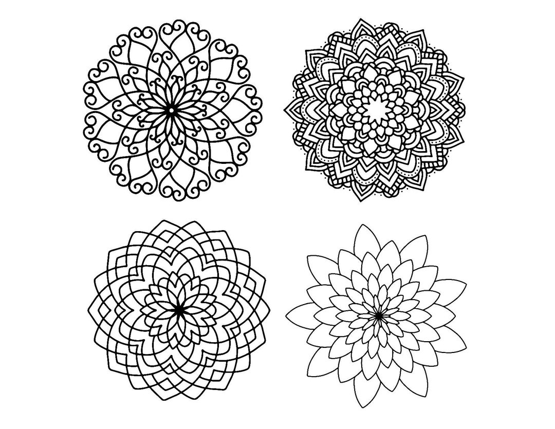 Mandala Sticker Pack 1 COLORING Stickers Set of 8 2 of - Etsy