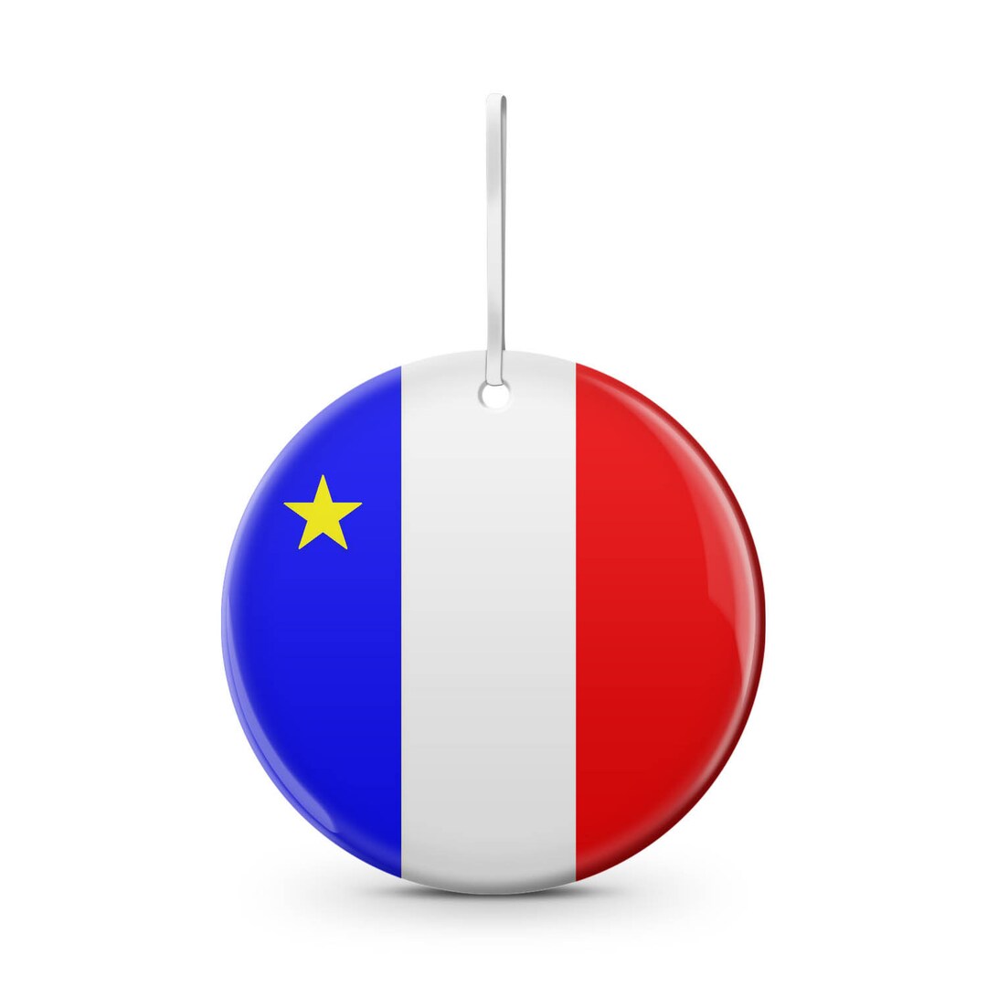 Acadian Flag Ceramic Christmas Ornament Acadien Acadienne - Etsy