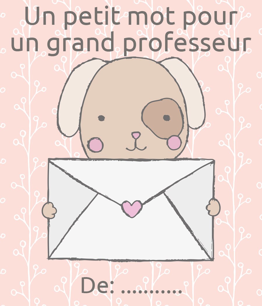 French Valentine Set of 6 PRINTABLE ,download, Animals, Francais ...
