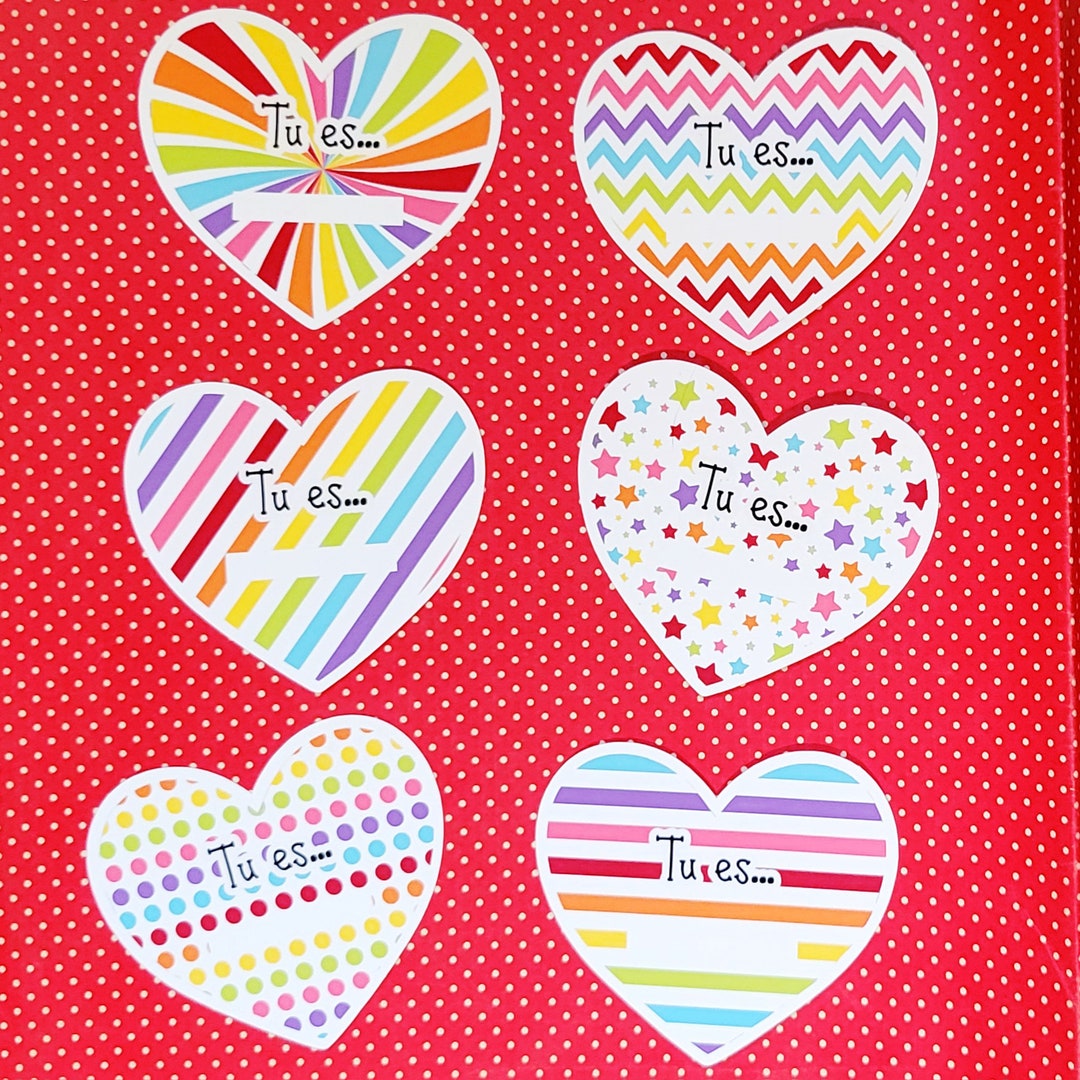 Heart FRENCH Scratch off Valentine Kit comes With Scratch off Stickers ...