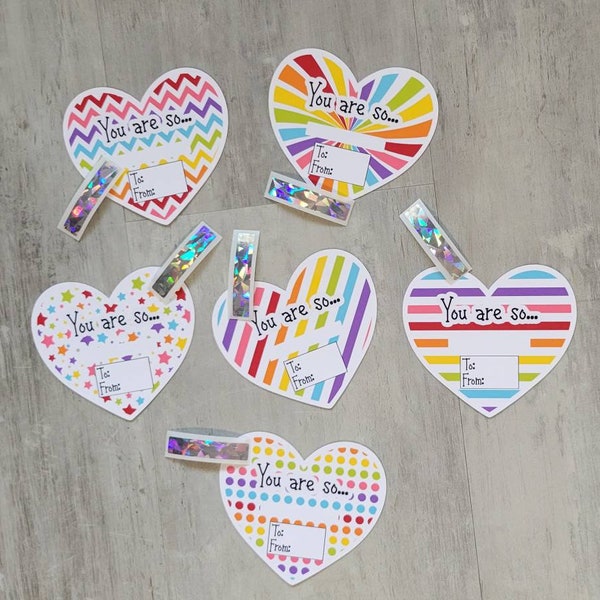 Scratch off Heart Stickers - Etsy