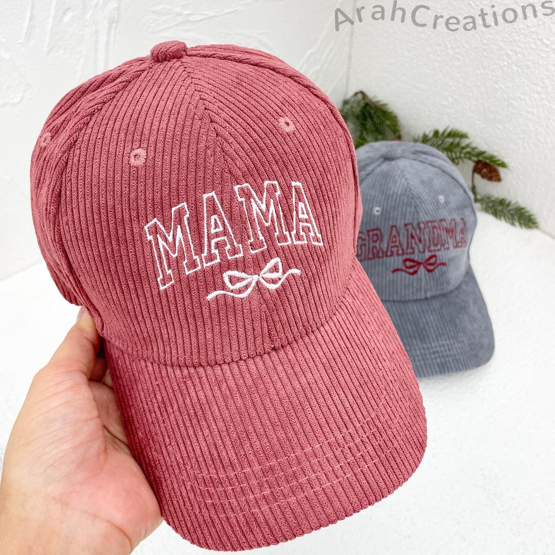 Custom Embroidered Mama Corduroy Hat | Personalized Text Cap | Unisex ...