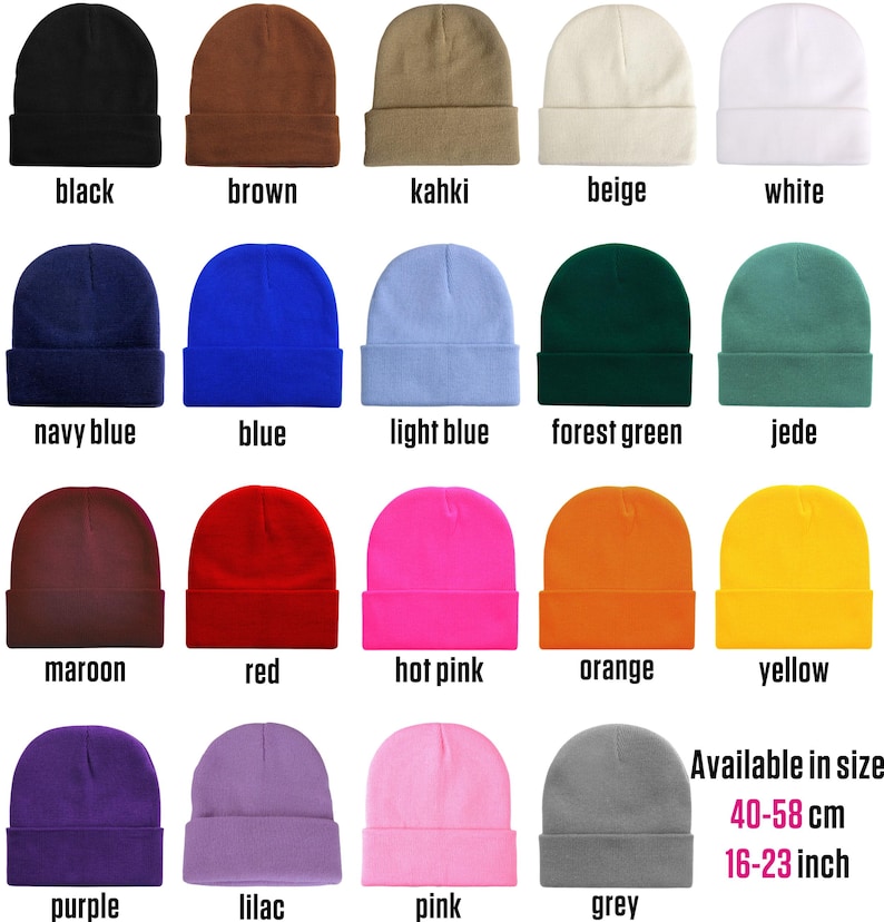 Embroidered Beanie Winter Hat With Custom Logo/text | Personalized ...