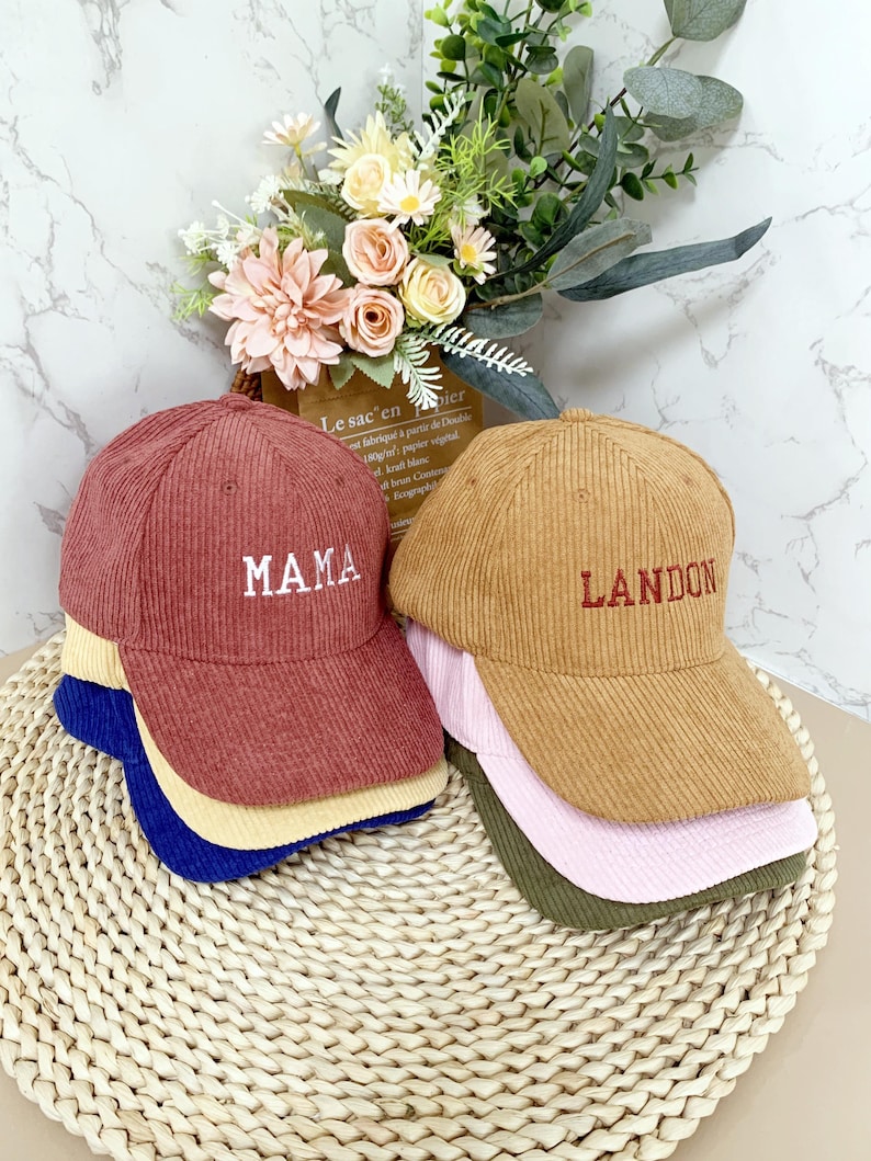 Custom Embroidered Corduroy Hat | Personalized Text Baseball Cap ...