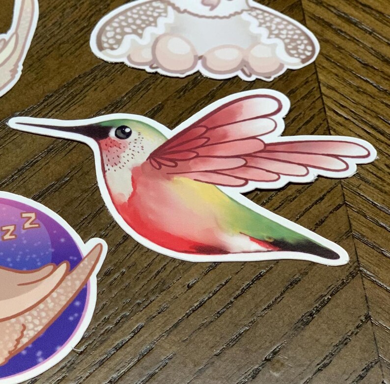 Watercolor Hummingbird Sticker Die Cut Waterproof Glossy Vinyl 3in - Etsy
