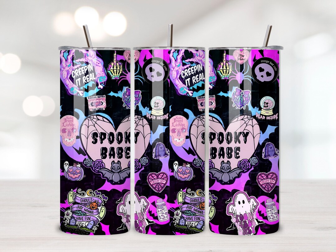 Creepy Cute Pastel Goth Tumbler Horror Tumbler Pink Goth Spooky Season ...