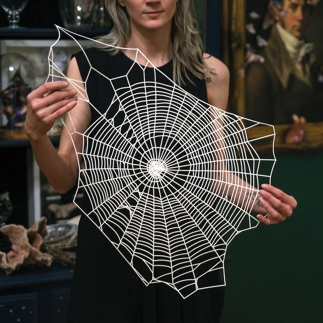 Giant Paper Spiderweb for Halloween, Realistic Paper-cut Craft Cutouts ...