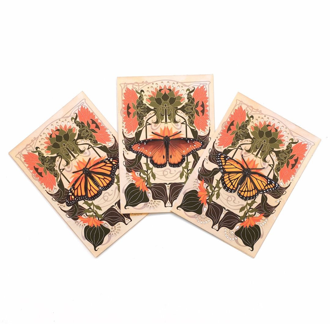 Pollinator Monarch Butterfly 'pop-out' Greeting Cards - Set of 3 - Etsy