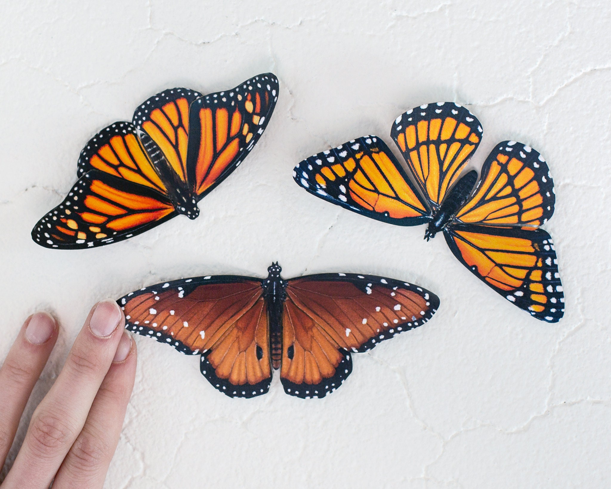 Double-sided Faux Butterfly 16x Realistic Paper Monarch Paper-cut Craft ...