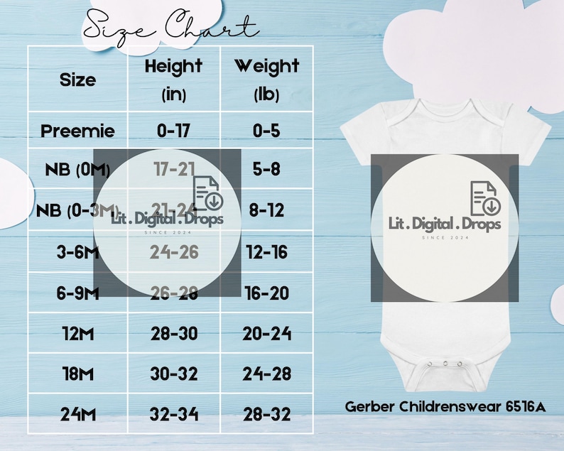Baby Onesies Size Chart, Baby Short Sleeve Onesie, Gerber Childrenswear ...