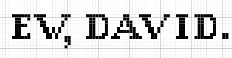 Ew, David. Cross Stitch Pattern - David Rose - Etsy
