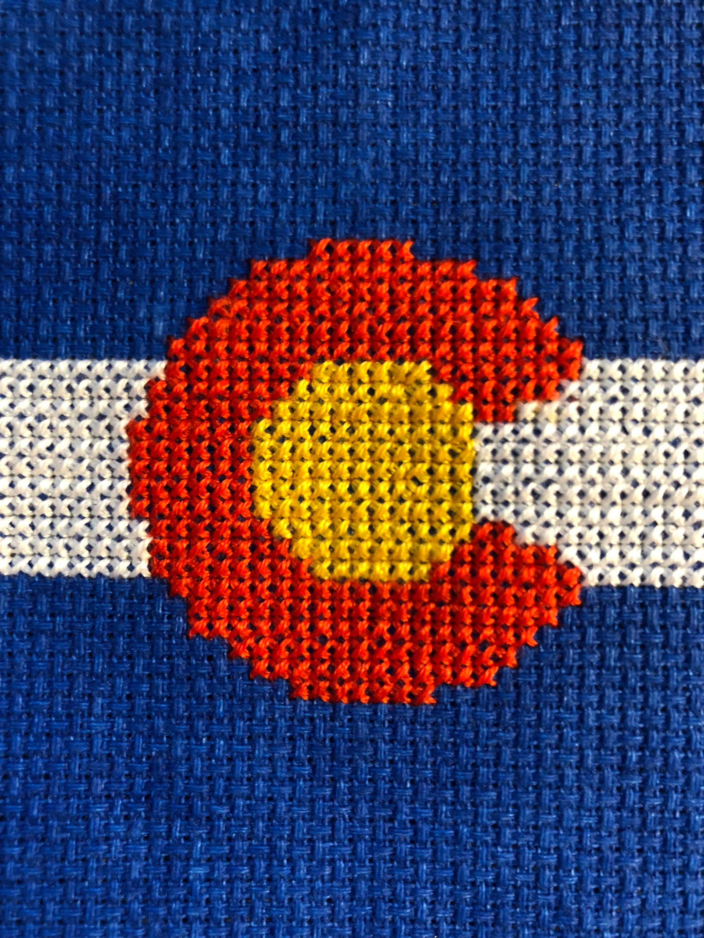 Colorado Flag - Small Cross Stitch (ornament) - Etsy