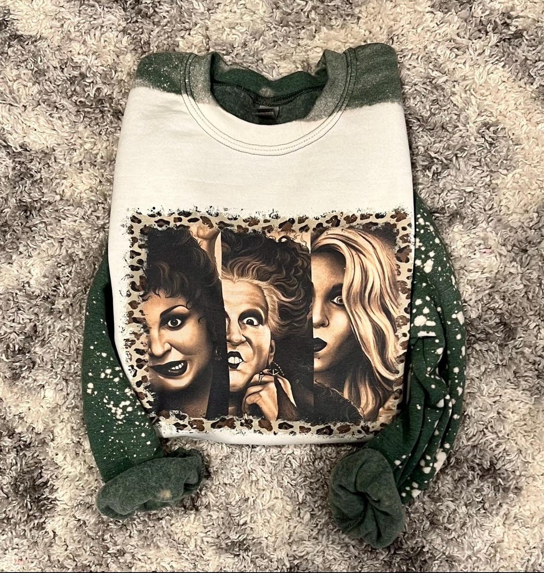 Hocus Pocus Bleached Sweater, Sanderson Sisters Shirt, Crew Neck ...