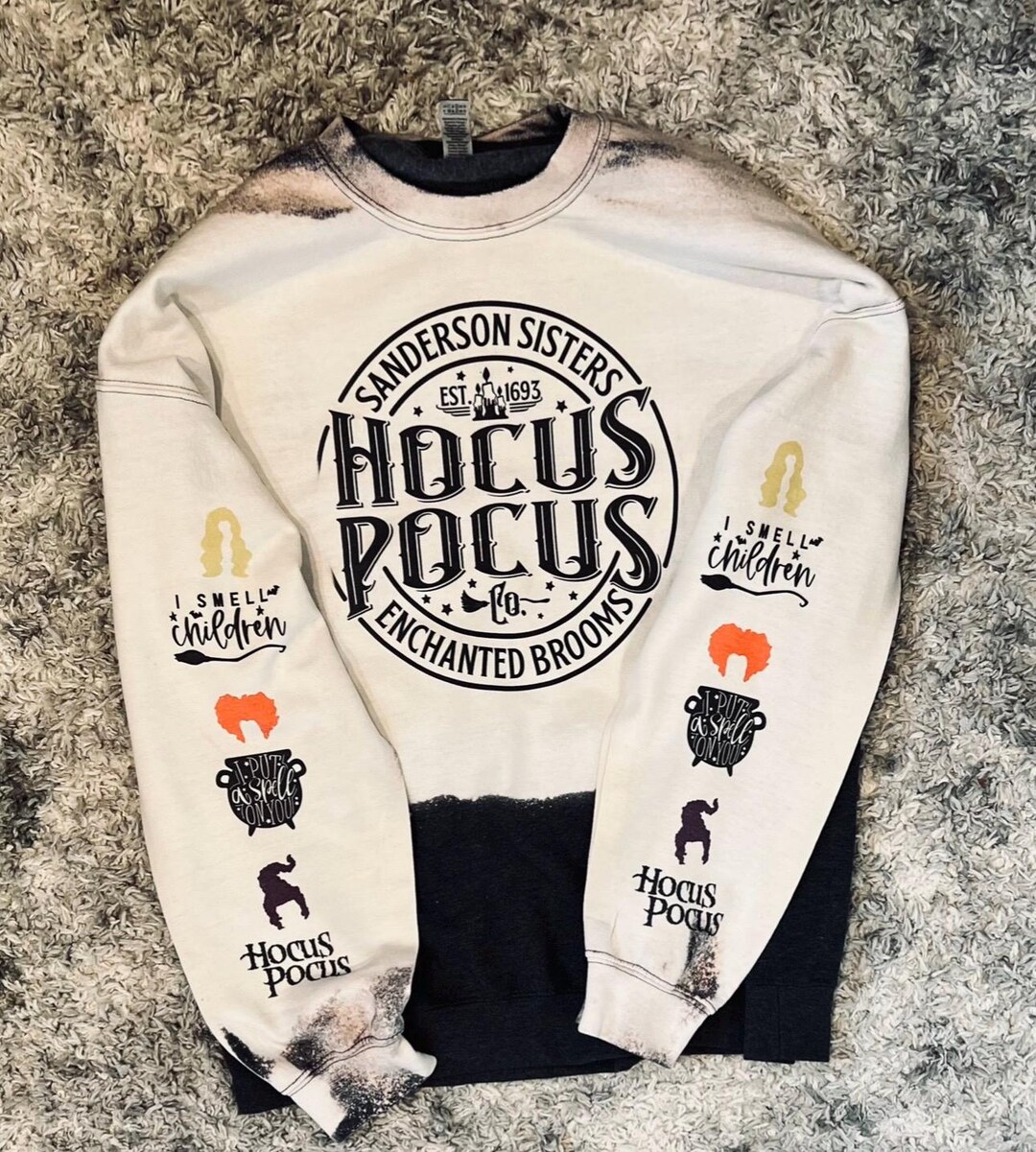 Bleached Hocus Pocus Sweatshirt With Full Sleeve Design, Hocus Pocus ...