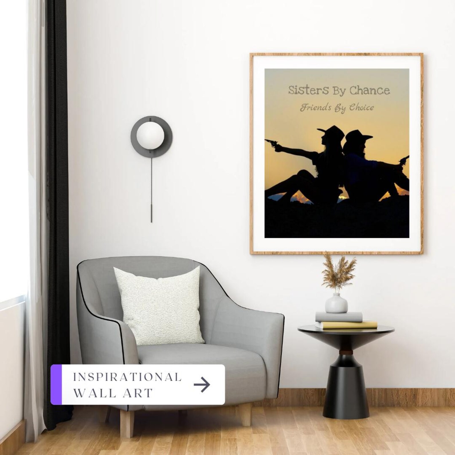 Sisters by Chance Friends by Choice Digital Download, Cowgirl Wall Art ...