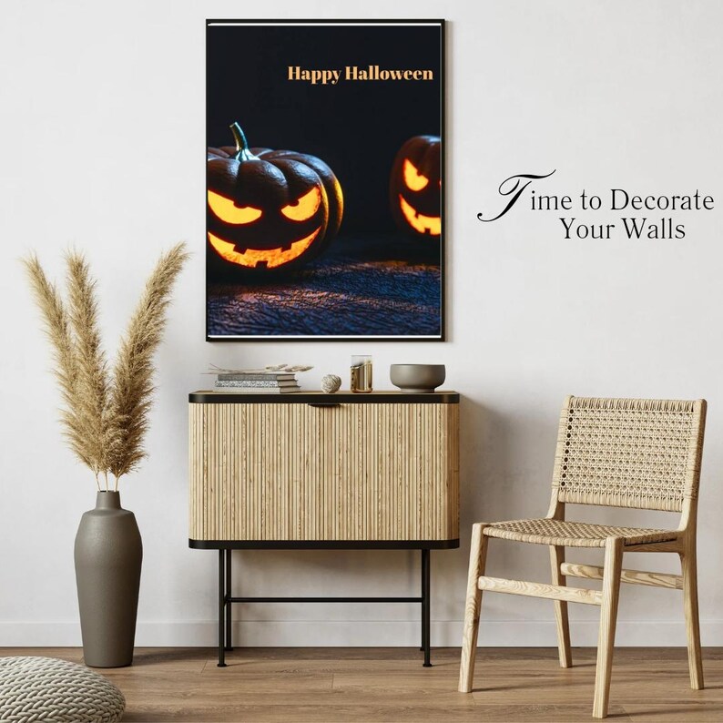Happy Halloween Digital Download, Halloween Pumpkins Decor, Printable ...