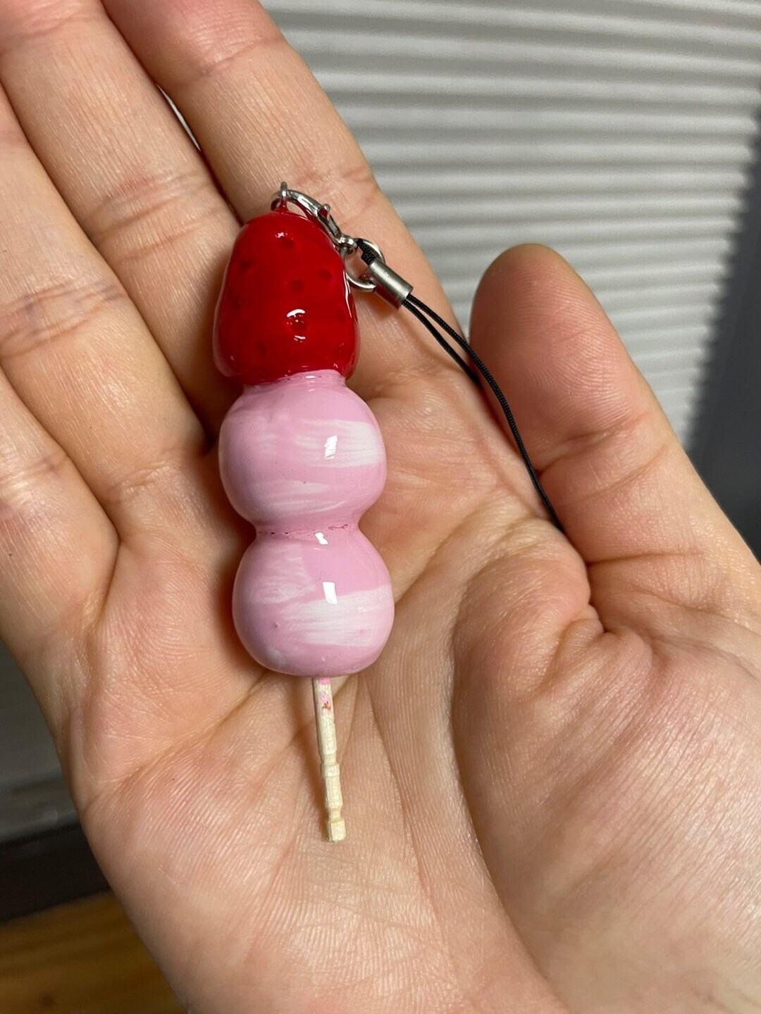Tanghulu Strawberry Rice Cake Keychain|handmade Fruit & Rice Cake ...