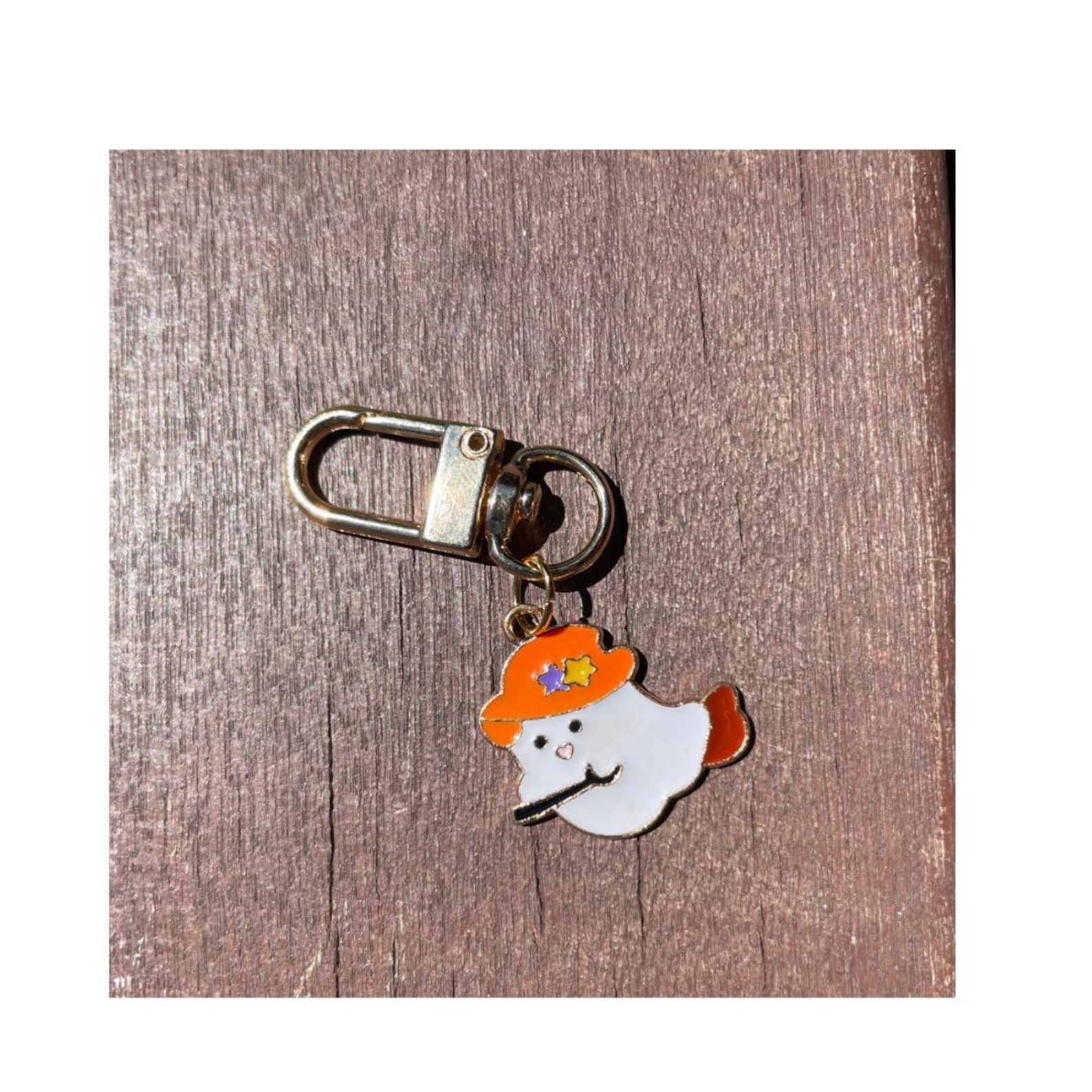Cute Ghost With Broom Enamel Keychain | Adorable Halloween Accessory ...