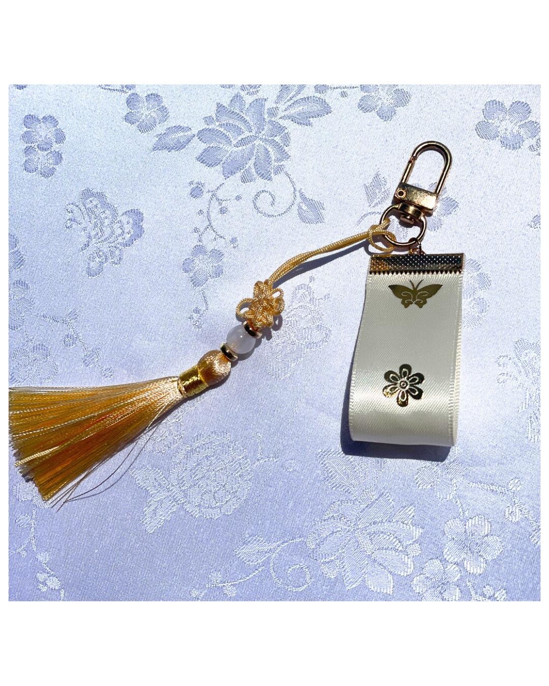 Handmade Korean Norigae Keychain – Traditional Ribbon Charm, Cultural ...