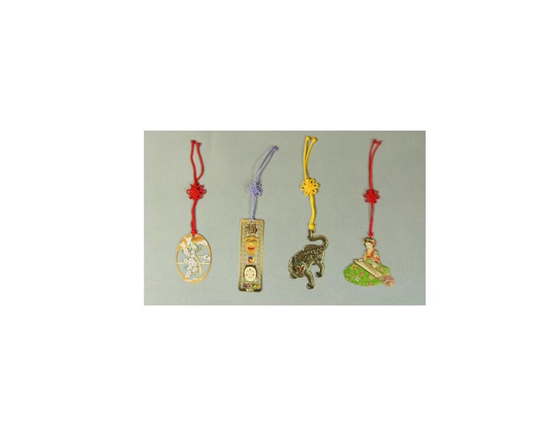 Korean Traditional Gold-plated Bookmarks – 4 Cultural Designs for Book ...