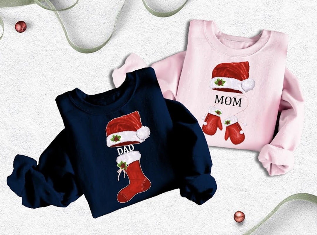 Matching Mom and Dad Christmas Shirts, New Mom and Dad Christmas Shirt ...