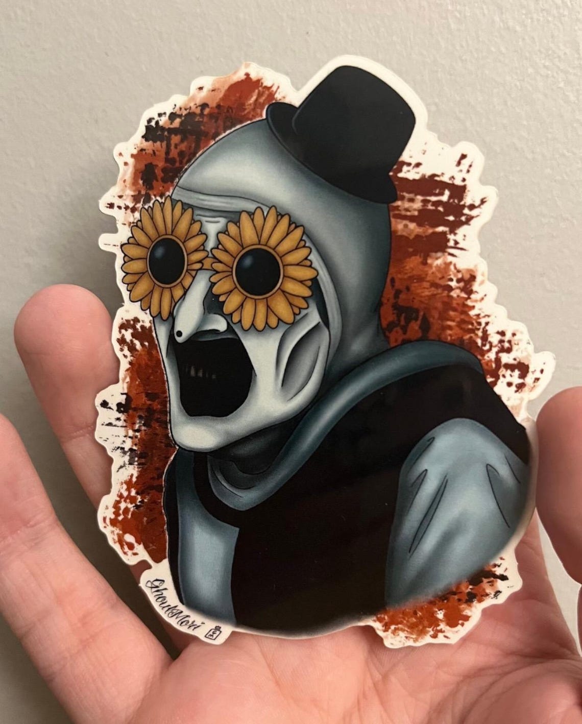 Art the Clown Sticker- Flower Glasses - Etsy