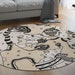 Unusual Trippy Round Rug 5ft Coffee Stained Artwork Carpets Weird ...