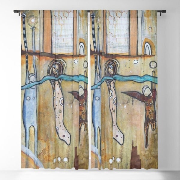 Hand Painted Curtain - Etsy