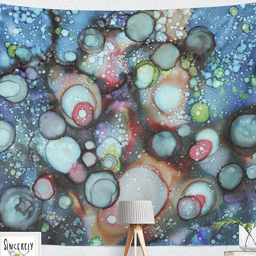 Abstract Floral Art Tapestry Wall Hanging Art Colorful Blue - Etsy