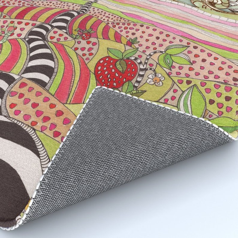 Strawberry Fields Rug Watercolor Artist Area Throw Rug Beach - Etsy