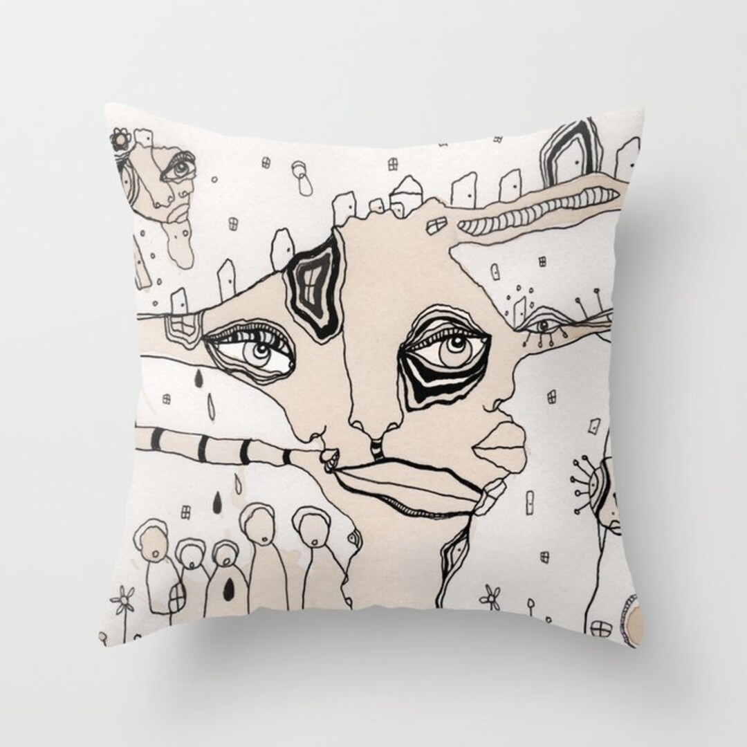 Unique Artist Throw Pillow Psychedelic Art Pillow Unique Decorative ...
