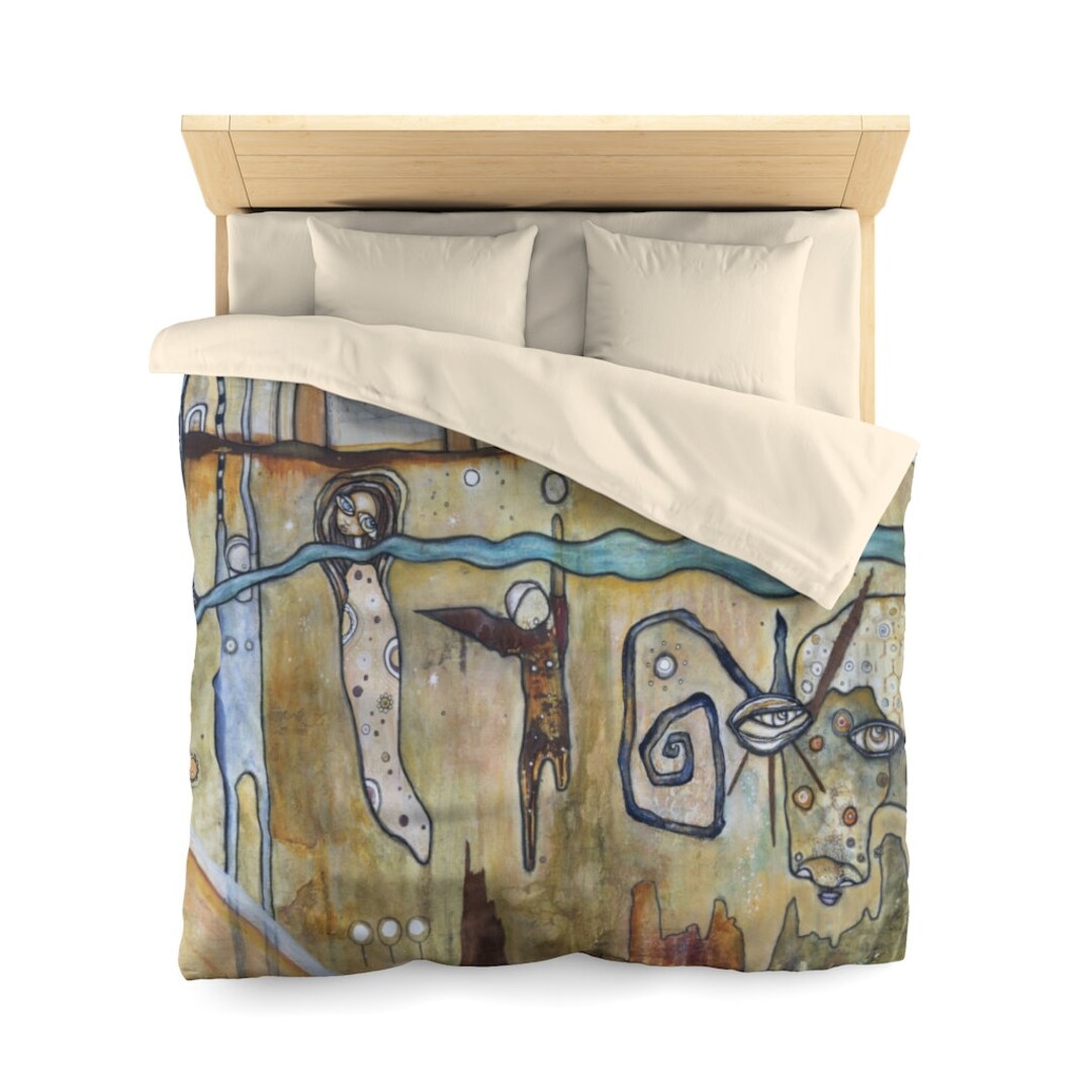 Duvet Cover Intuitive Mixed Media Art Blanket Artist Painting Unique ...