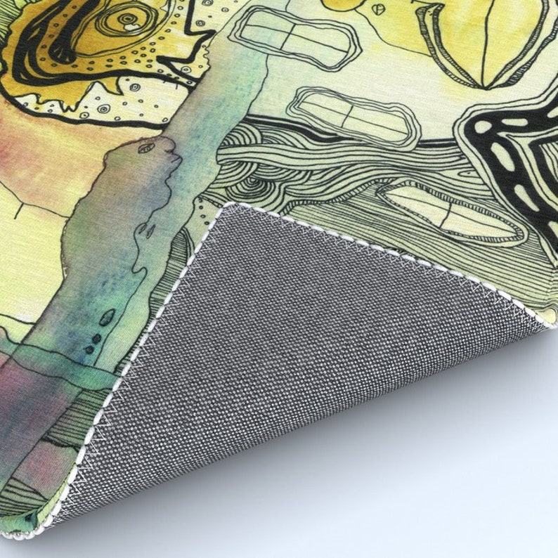 Funky Psychedelic Face Carpet Area Throw Rug Artist Abstract | Etsy