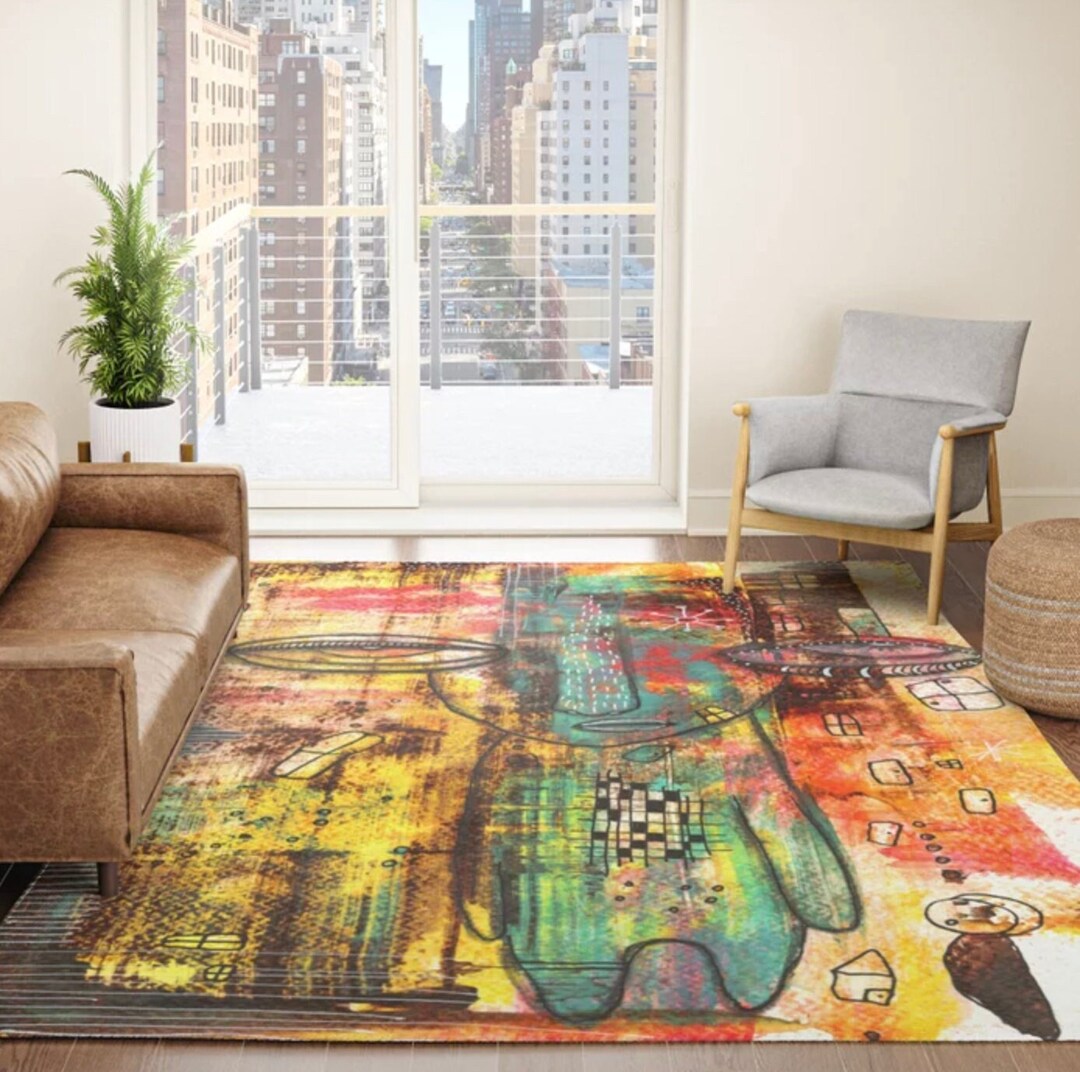 Colorful Rug Trippy Maximalist Artwork Artistic Decor Carpets Unique ...