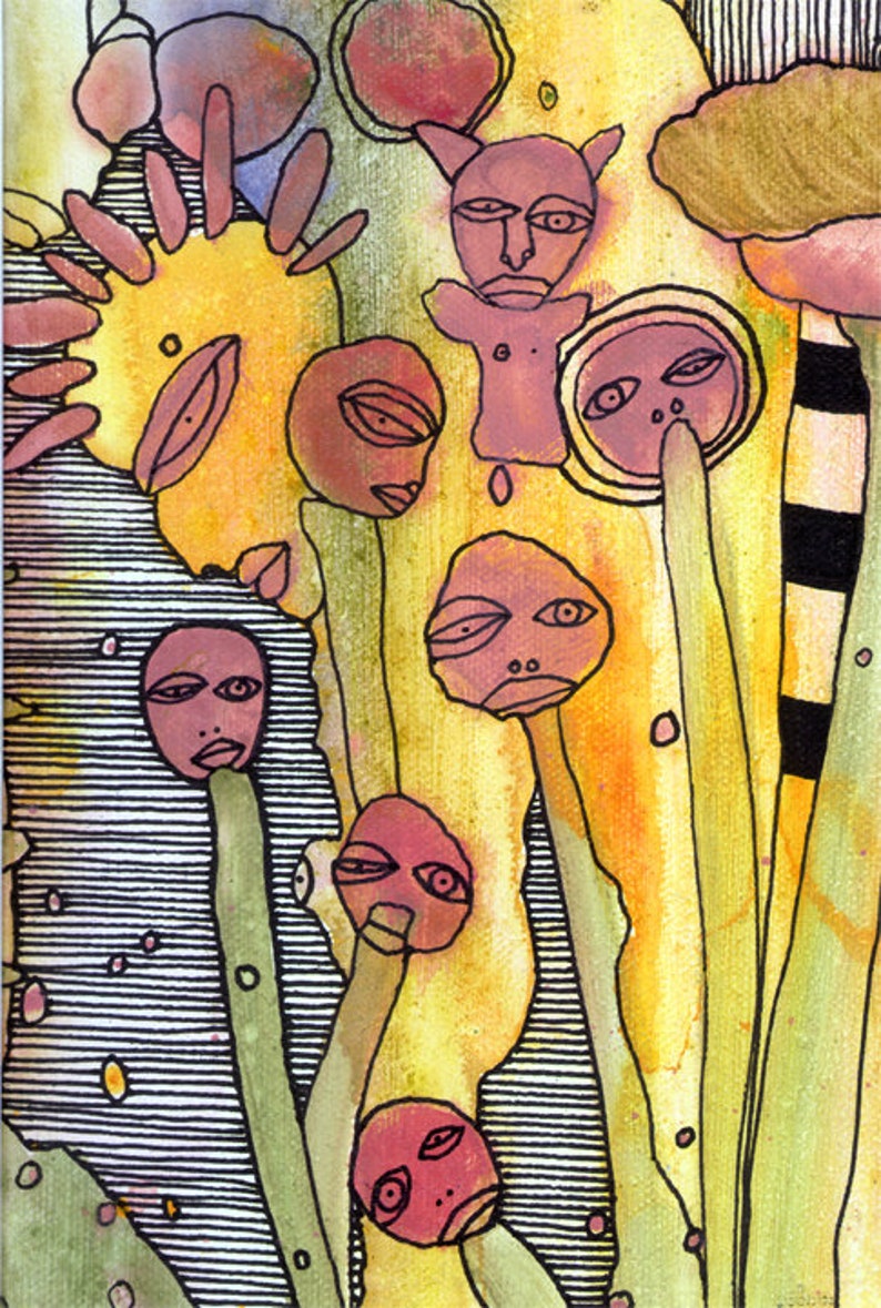 Original Abstract Floral Art Print Download Scrapbook Collage Sheets ...