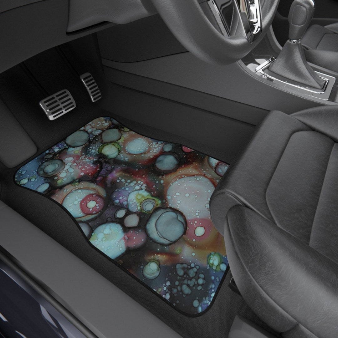 Galaxy Car Mats Set of 4 Science Planet Theme Abstract Watercolor Art ...
