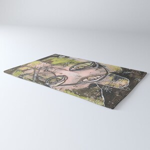 UNIQUE Large Abstract Face Artwork on Throw Area Rugs Carpet Home Floor ...