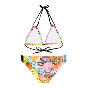 Colorful Bikini Set With Artwork Unique Unusual Fun Art on Bathing Suit ...