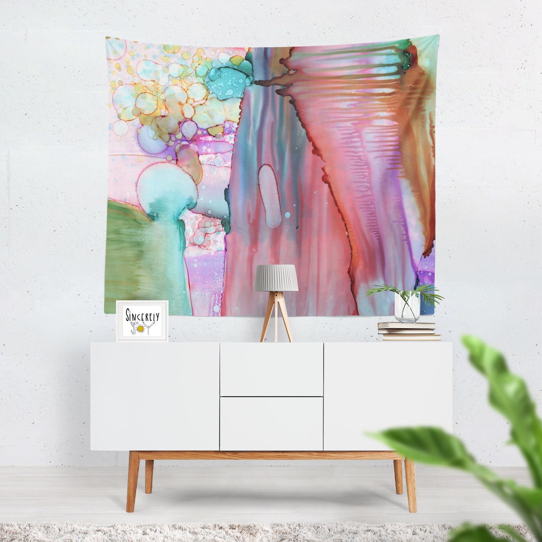 Colorful Abstract Tapestry Wall Hanging Art Tapestries Large Artist ...