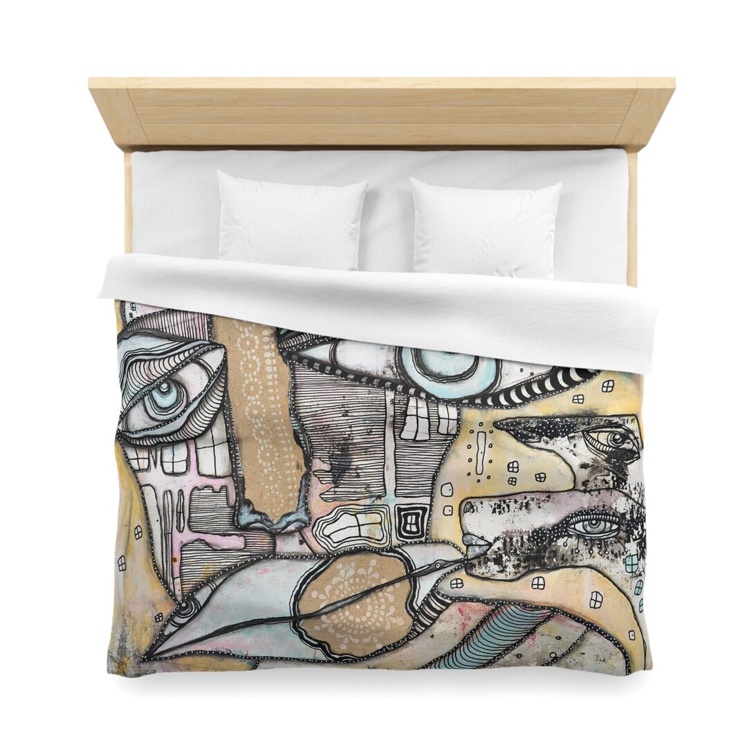 Duvet Cover Bedding Original Art Face Bedroom Decor Bed Blankets Fun ...