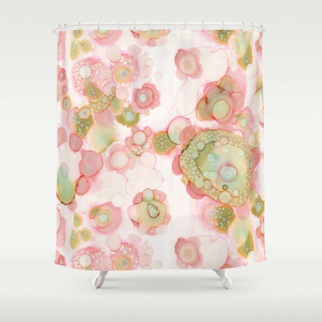Abstract Art Shower Curtain Abstract Floral Shower Curtain Shower ...