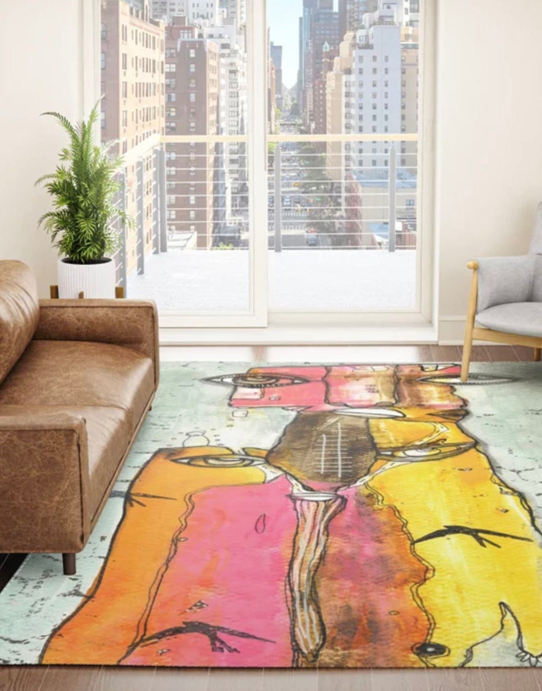 Maximalist Area Rugs Weird Colorful Art Carpet Accent Area Throw Rug ...