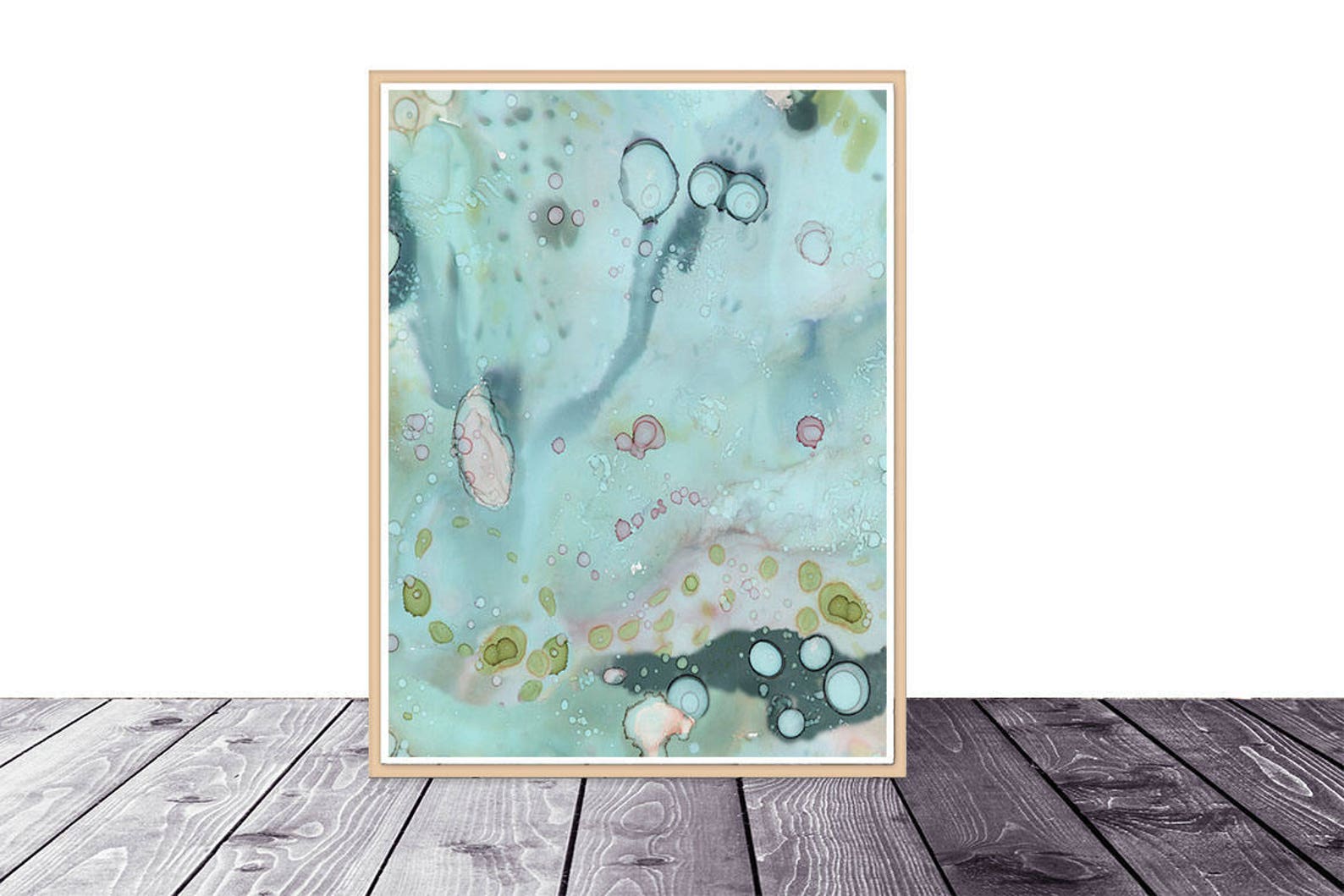 3 Piece Blue Abstract Art Print Download Printable Organic Art ...