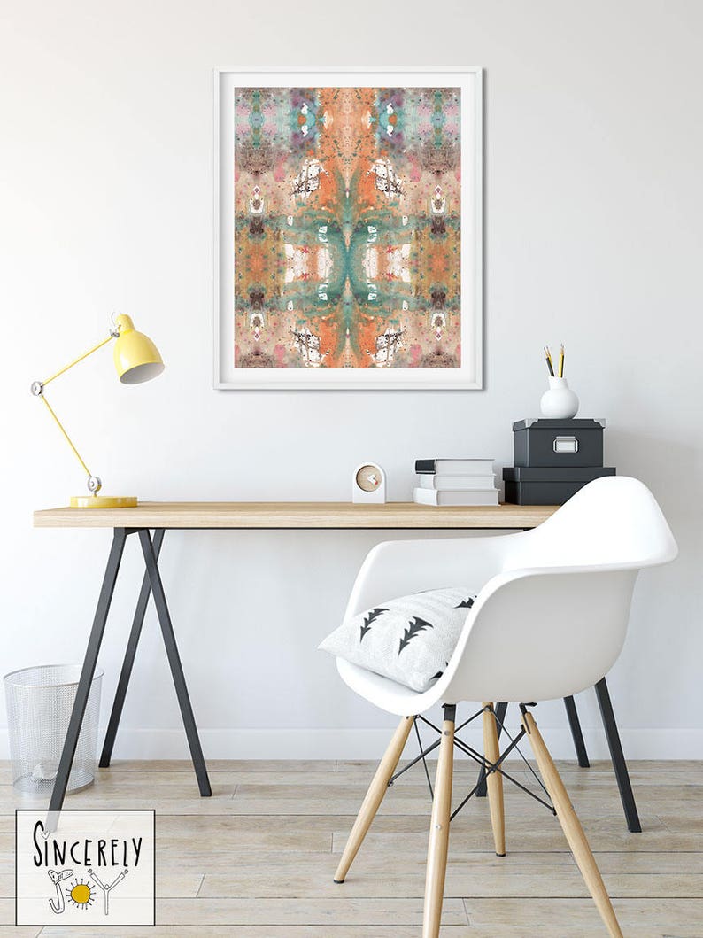 Abstract Art Print Download Printable Art Peach Abstract Art Print Wall ...