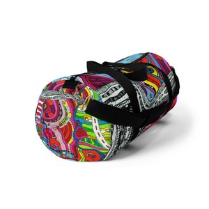 Trippy Duffel Bag Fun Colorful Designer Artwork on Unisex Gym, Travel ...