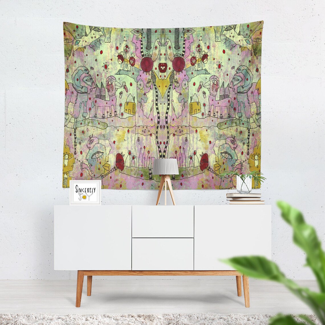 Psychedelic Tapestry Art Pink Boho Tapestry Abstract Tapestry - Etsy