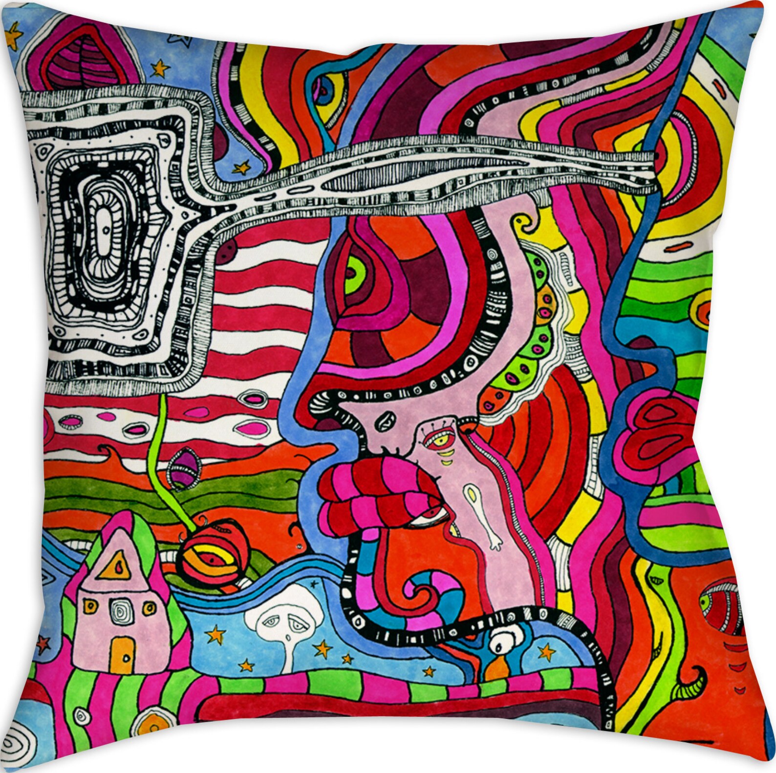 Maximalist Duvet Cover Trippy Psychedelic Abstract Art Unique Original ...