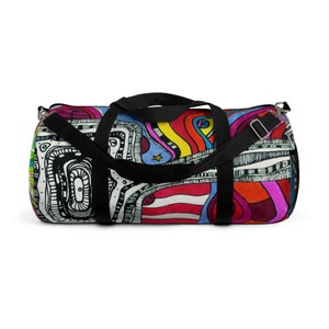 Trippy Duffel Bag Fun Colorful Designer Artwork on Unisex Gym, Travel ...