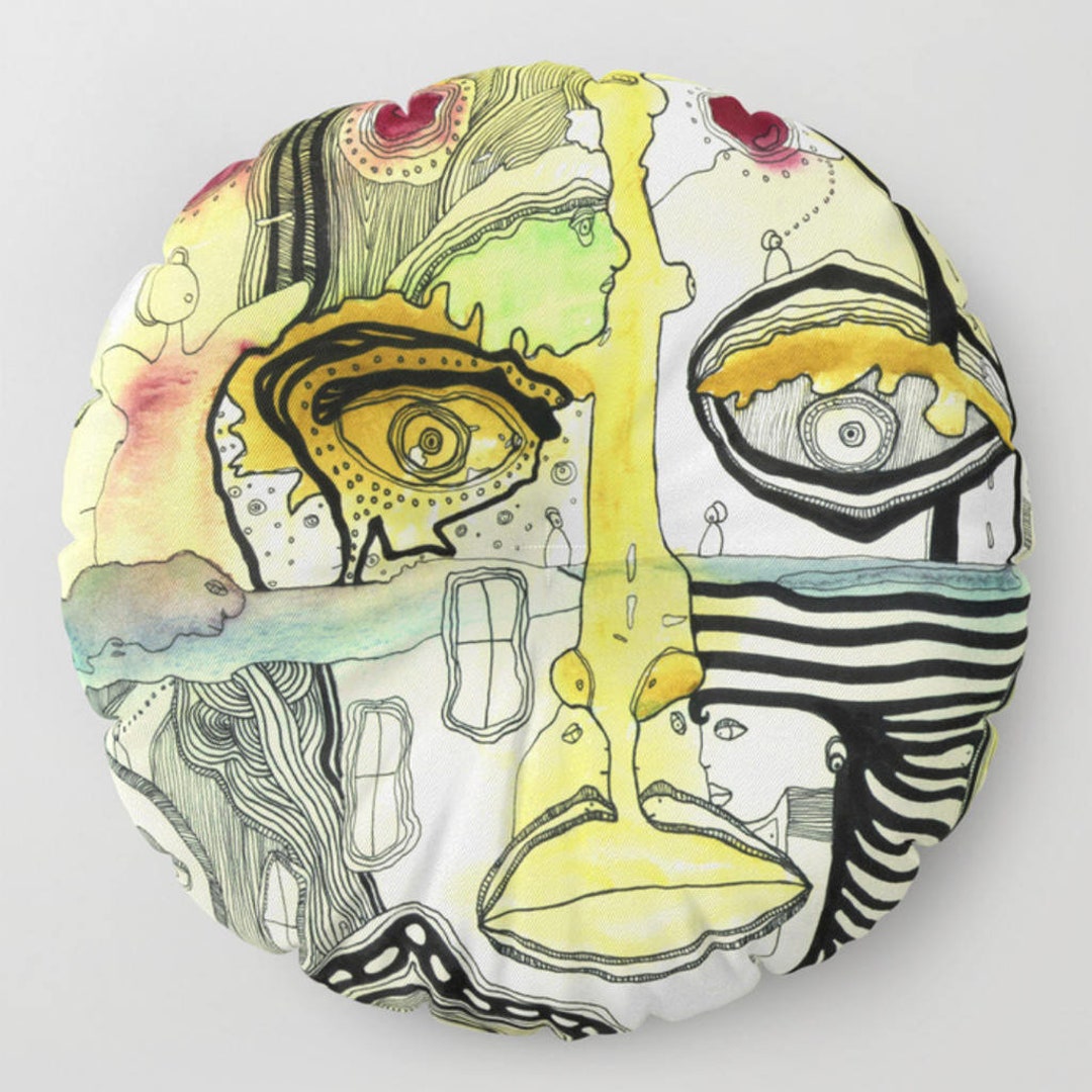 Large Meditation Cushion Colorful Art Psychedelic Floor Pillows ...