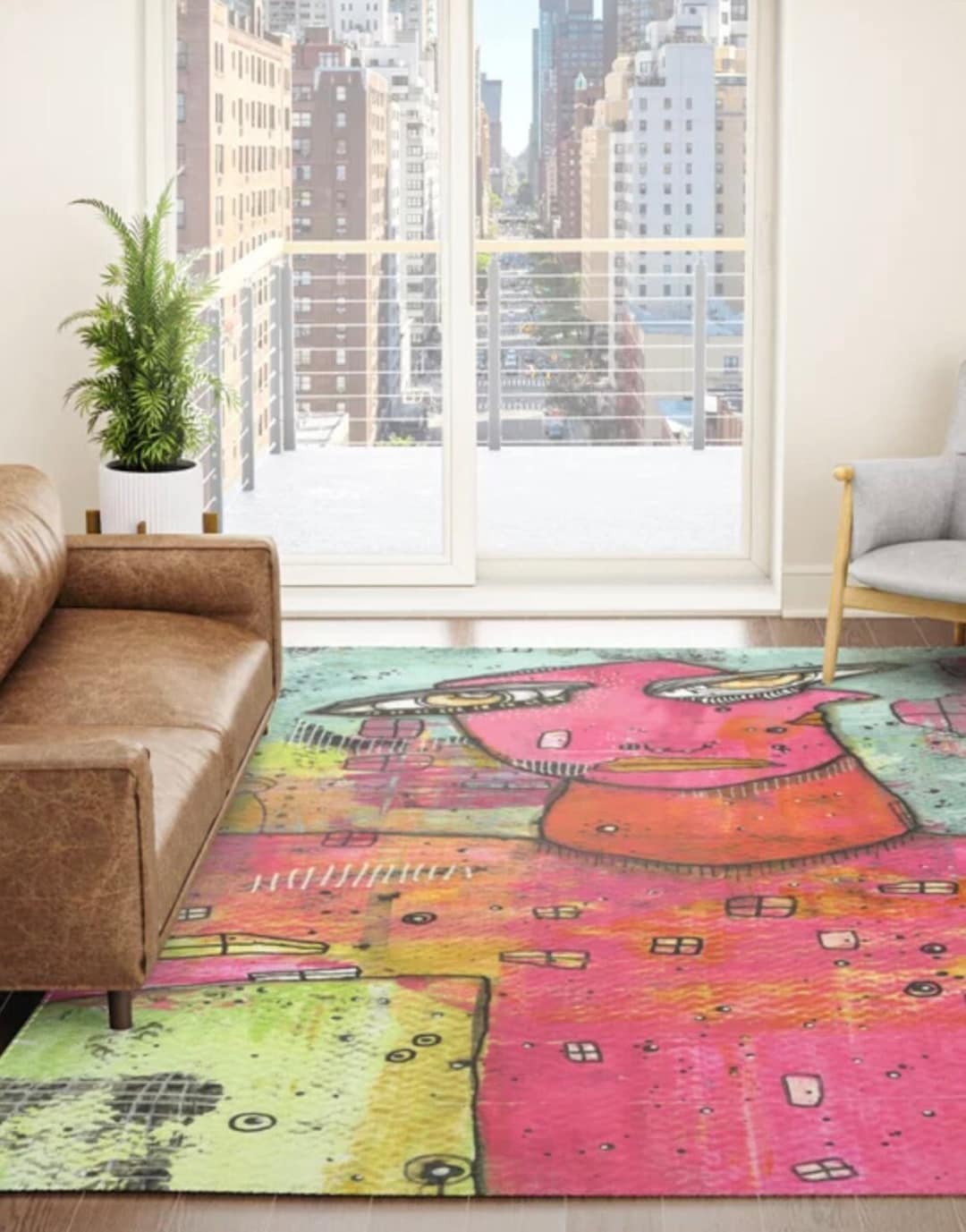 Maximalist Area Rugs Weird Colorful Art Carpet Accent Area Throw Rug ...